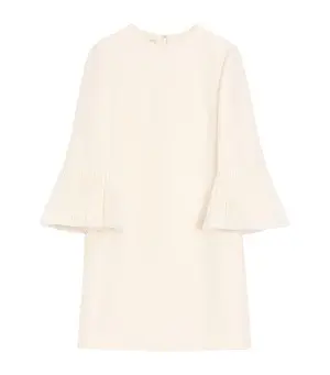 Valentino Garavani Silk-wool Ruffle Mini Dress - Ivory