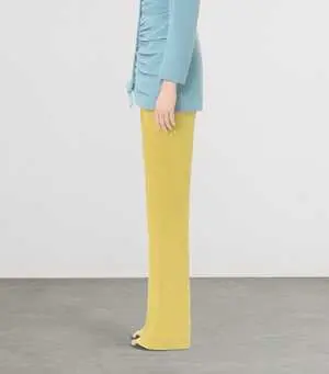 Valentino Garavani Silk-blend Straight Trousers - Yellow