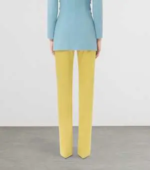 Valentino Garavani Silk-blend Straight Trousers - Yellow