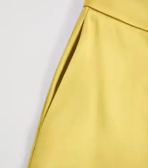 Valentino Garavani Silk-blend Straight Trousers - Yellow