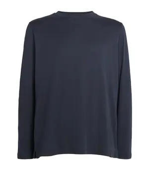 Brioni Cotton Long-sleeve T-shirt - Blue
