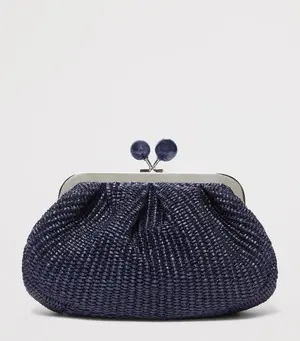 Max Mara Small Woven Pasticcino Clutch - Blue