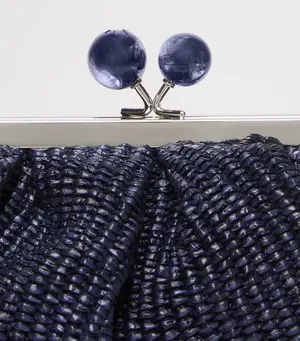 Max Mara Small Woven Pasticcino Clutch - Blue