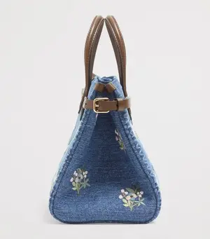 Valentino Garavani Small Embroidered Antibes Top-handle Bag - Blue
