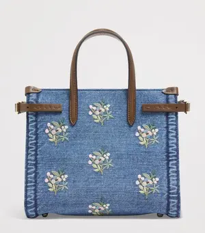 Valentino Garavani Small Embroidered Antibes Top-handle Bag - Blue