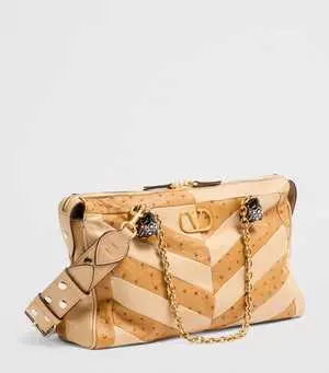 Valentino Garavani Medium Ostrich Leather Panthea Tote