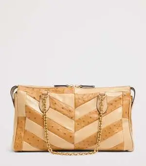 Valentino Garavani Medium Ostrich Leather Panthea Tote