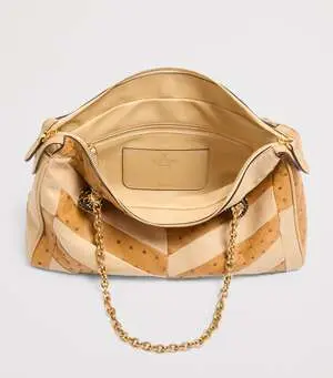 Valentino Garavani Medium Ostrich Leather Panthea Tote