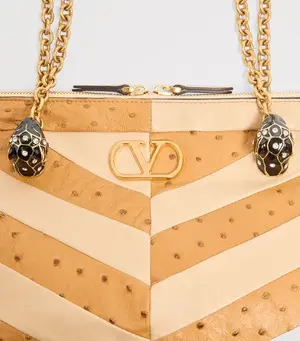 Valentino Garavani Medium Ostrich Leather Panthea Tote