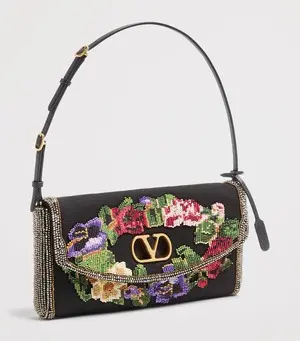 Valentino Garavani Small Embellished Shoulder Bag - Black