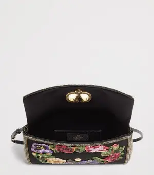 Valentino Garavani Small Embellished Shoulder Bag - Black