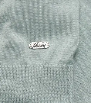 Brioni Cashmere-silk Long-sleeve Polo Shirt - Grey