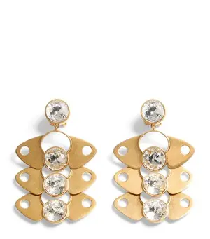 Valentino Garavani Crystal-embellished Drop Earrings - Gold