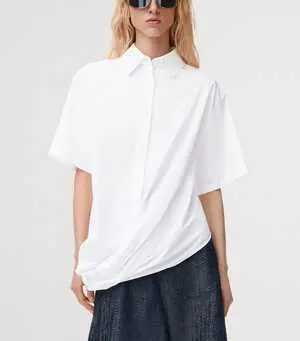 Loewe Draped Cotton Shirt - White