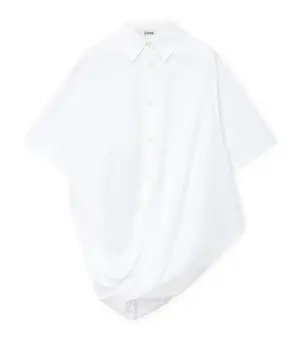 Loewe Draped Cotton Shirt - White