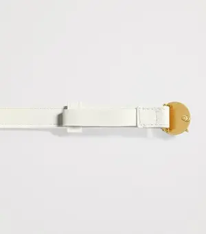 Bottega Veneta Nappa Leather Faces Belt - White