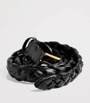 Bottega Veneta Leather Intreccio Belt