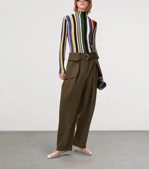 Loewe Cotton-silk Cargo Trousers - Green
