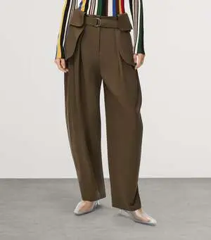 Loewe Cotton-silk Cargo Trousers - Green