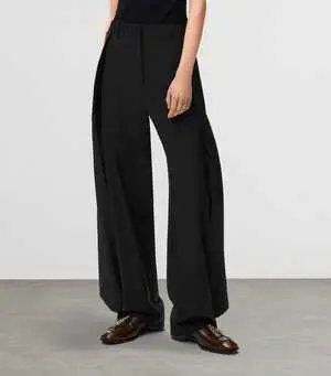 Loewe Wool-blend Pleated Trousers - Black