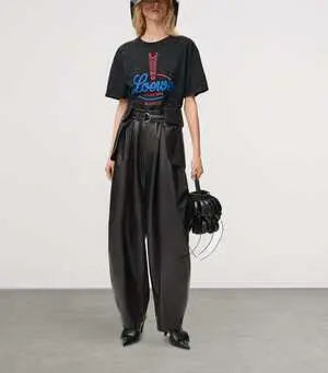 Loewe Leather Cargo Trousers - Black