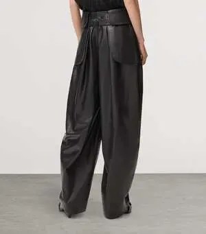 Loewe Leather Cargo Trousers - Black