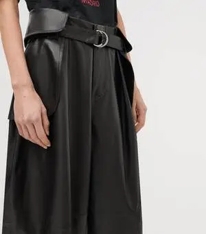 Loewe Leather Cargo Trousers - Black