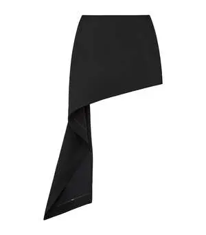 Loewe Wool Draped Mini Skirt - Black