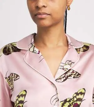 Olivia Von Halle Silk Moth Alba Elda Pyjama Set - Pink