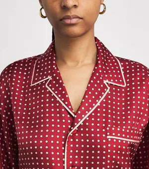 Olivia Von Halle Silk Yves Pyjama Set - Red