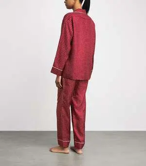 Olivia Von Halle Silk Yves Pyjama Set - Red