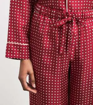 Olivia Von Halle Silk Yves Pyjama Set - Red