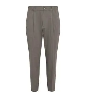 Herno Stretch-virgin Wool Pleated Trousers - Brown