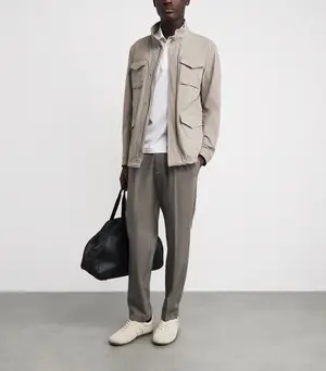Herno Stretch-virgin Wool Pleated Trousers - Brown