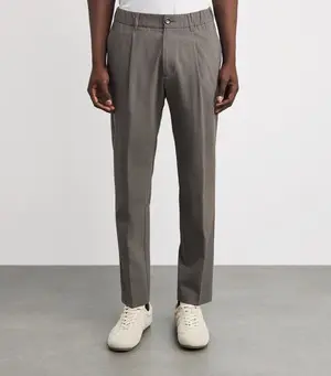 Herno Stretch-virgin Wool Pleated Trousers - Brown
