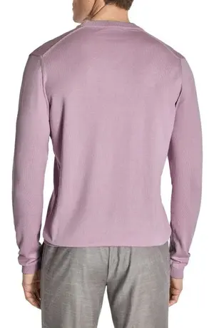 JACK VICTOR Dan Cotton Crewneck Sweater - Lilac