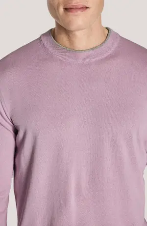 JACK VICTOR Dan Cotton Crewneck Sweater - Lilac