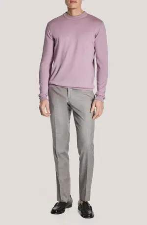JACK VICTOR Dan Cotton Crewneck Sweater - Lilac
