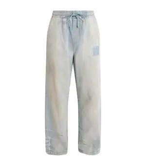 Amiri Denim Drawstring Wide-leg Trousers - Blue
