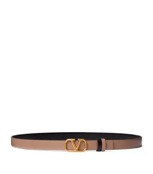 Valentino Garavani Reversible Slim Vlogo Signature Belt - Nude