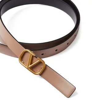 Valentino Garavani Reversible Slim Vlogo Signature Belt - Nude