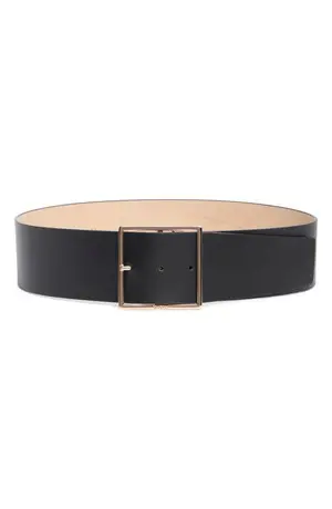 Max Mara Square Buckle Leather Belt - Black