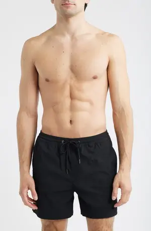 Nordstrom 5-inch Volley Swim Shorts - Black