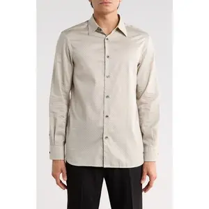 Emporio Armani Weave Pattern Stretch Button-up Shirt