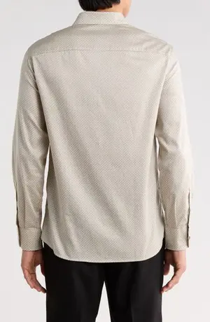 Emporio Armani Weave Pattern Stretch Button-up Shirt