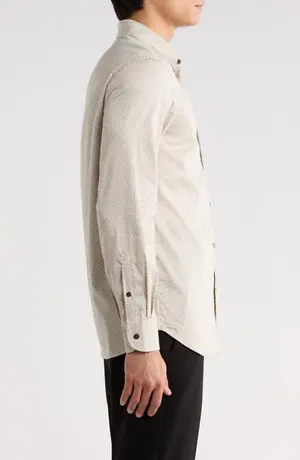 Emporio Armani Weave Pattern Stretch Button-up Shirt