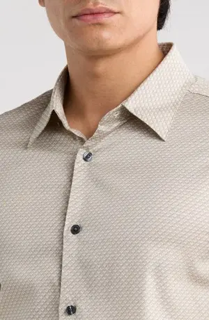 Emporio Armani Weave Pattern Stretch Button-up Shirt