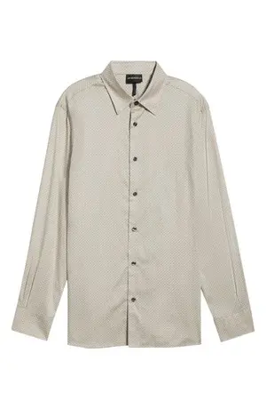 Emporio Armani Weave Pattern Stretch Button-up Shirt