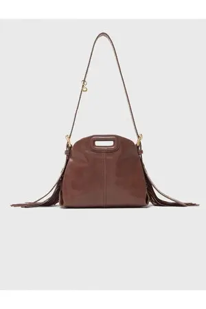 Maje Miss M Mini Bag In Vintage Leather - Brown