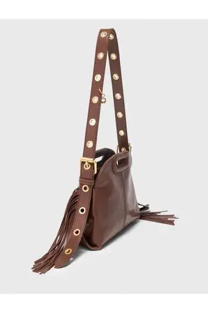 Maje Miss M Mini Bag In Vintage Leather - Brown